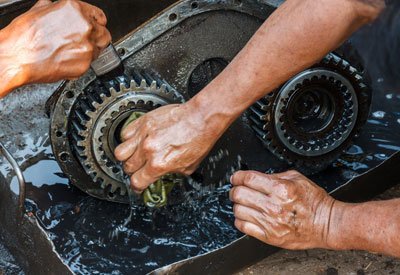 The process of washing commercial and industrial equipment...